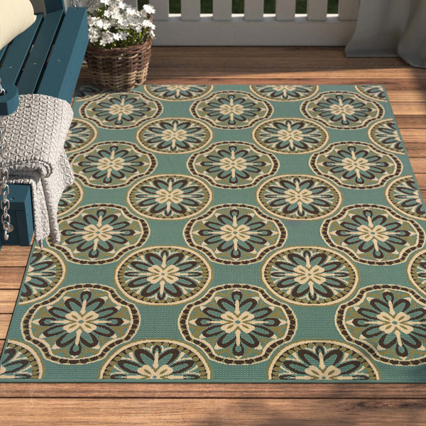 Andover Mills™ Tapis intérieur / extérieur bleu / ivoire Brendel et Commentaires - Wayfair Canada